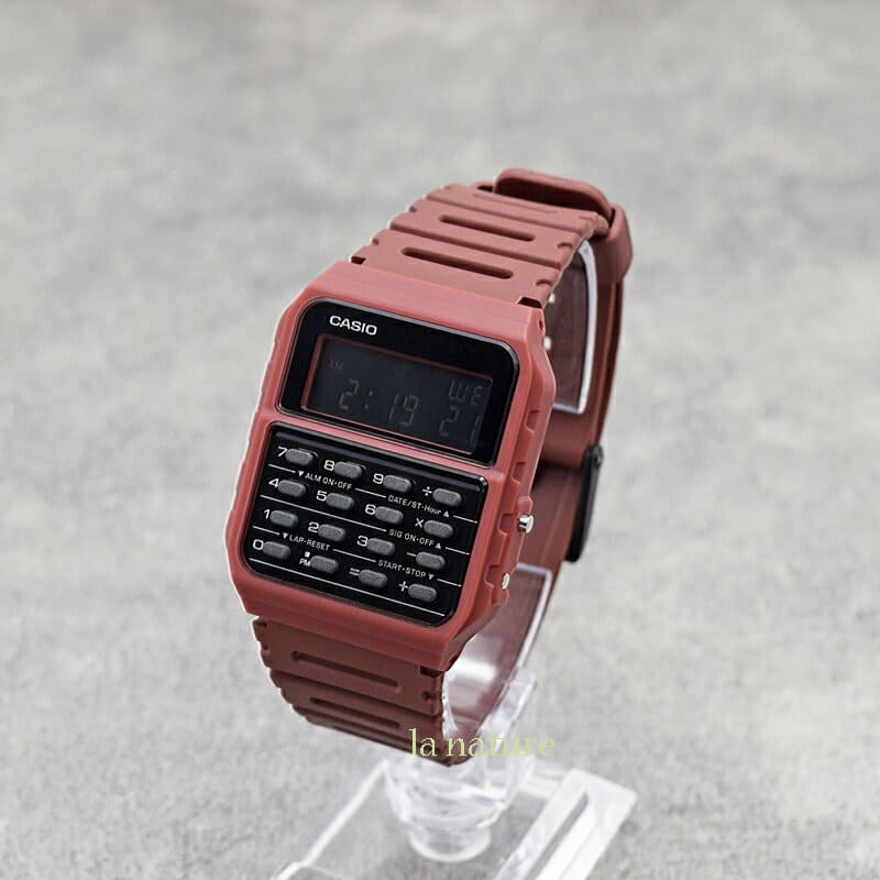 [New]CASIO CA-53WF-4B red data bank calculator stopwatch - BE FORWARD Store