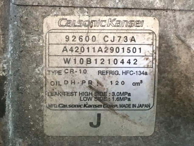[Used]A/C Compressor NISSAN Nv200 vanette 2010 DBF-VM20 92600CJ73A - BE ...