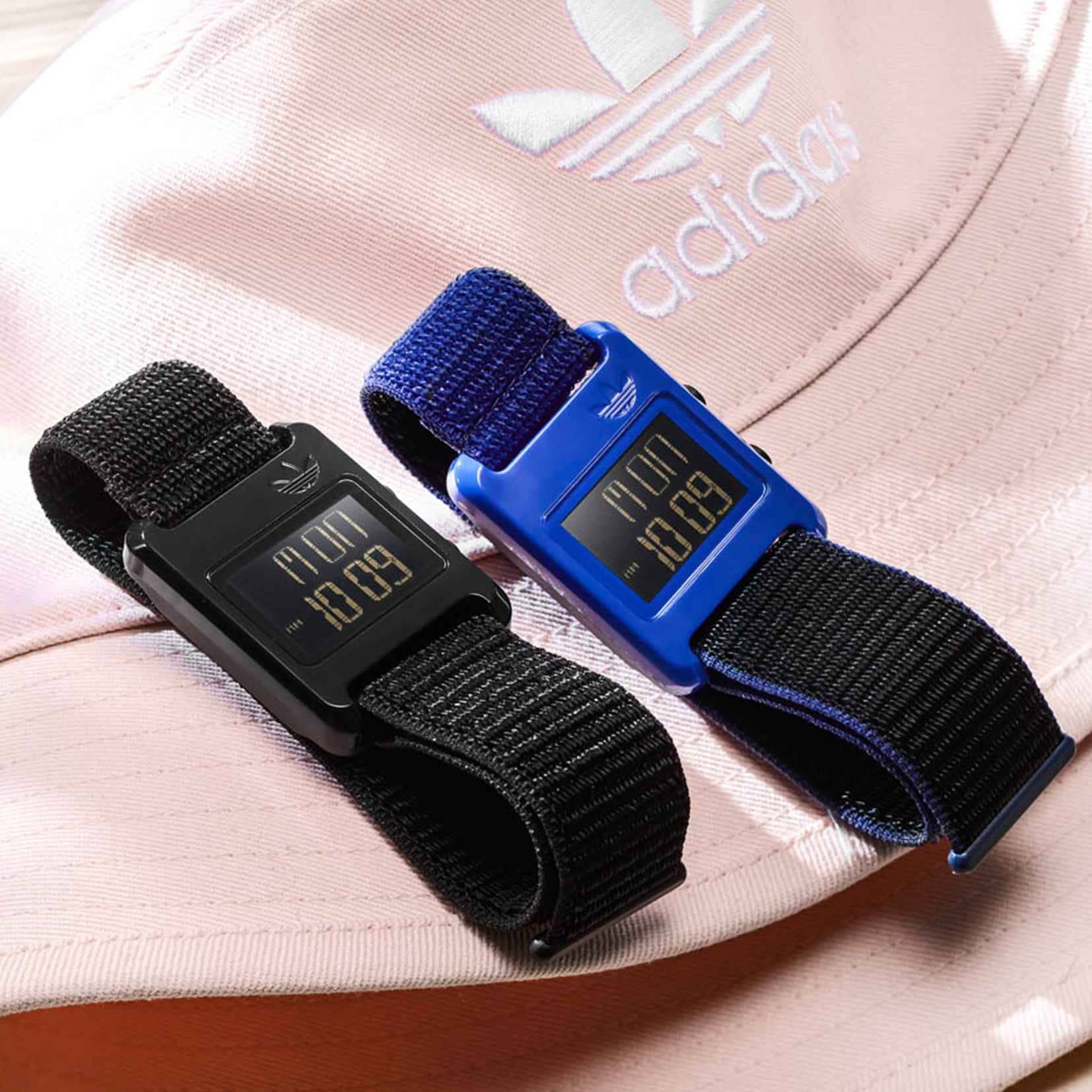 [New]\ /adidas Adidas RETRO POP DIGITAL quartz unisex Black white blue ...