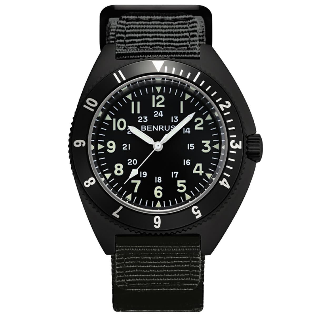 [New]Benrus BENRUS mens combat series TYPE-II BK COMBAT BK Black Black ...