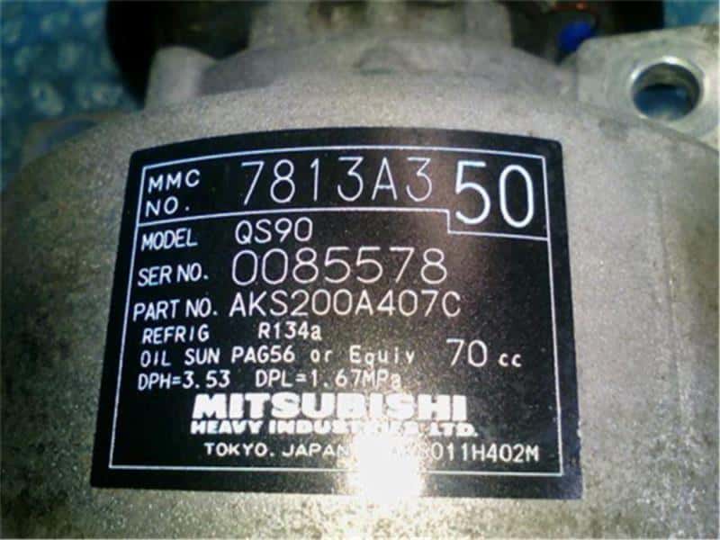 [Used]A/C Compressor MITSUBISHI Outlander 2010 DBA-CW4W 7813B090 - BE ...
