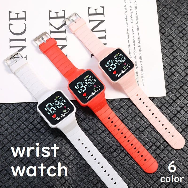 [New]Four angles of square digital watch simple plain color variations ...