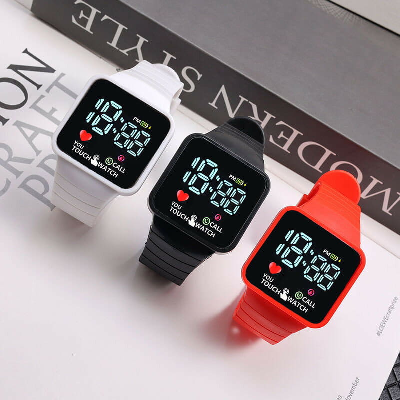 [New]Four angles of square digital watch simple plain color variations ...