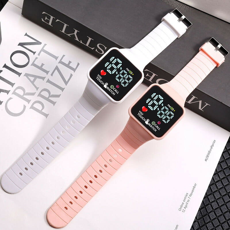 [New]Four angles of square digital watch simple plain color variations ...
