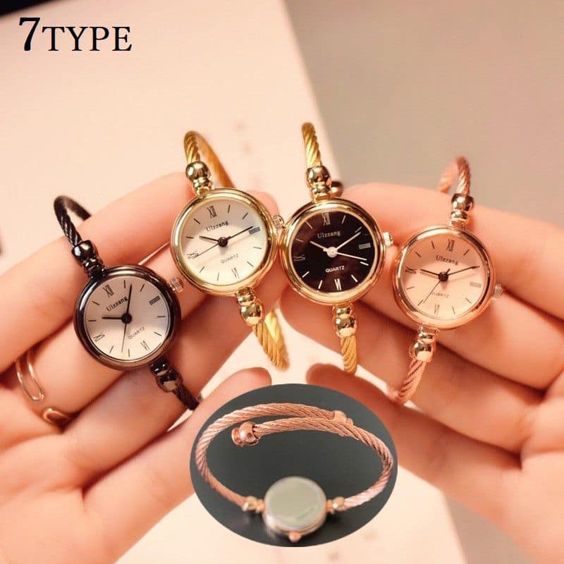 [New]The Bangle watch Ladies analog quartz bracelet round second hand ...
