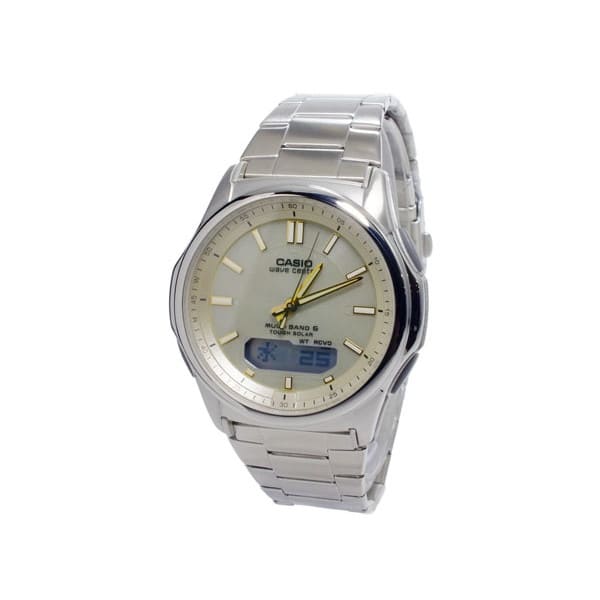[New]The which includes Casio CASIO mens solar beige X Silver wave ...