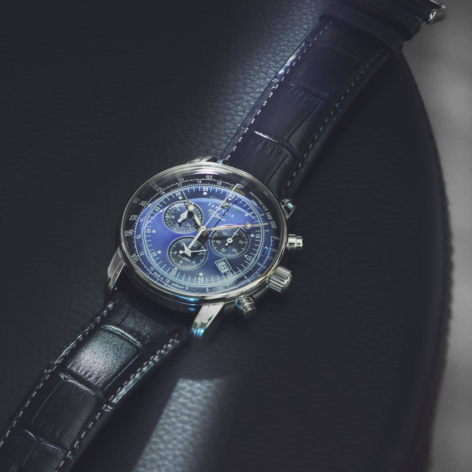 [New]ZEPPELIN Zeppelin 100years quartz mens Navy 7,680-3N clock - BE ...