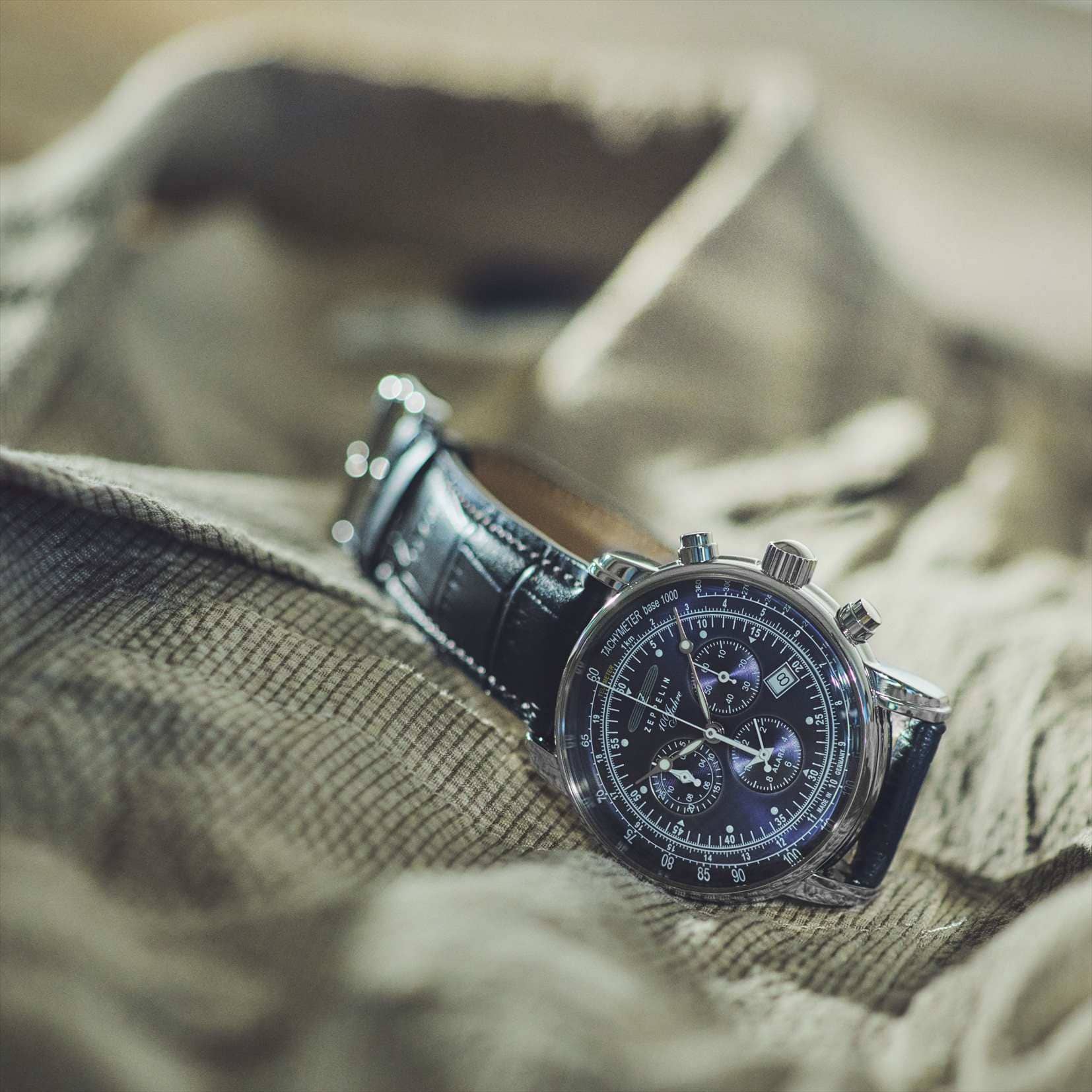 [New]ZEPPELIN Zeppelin 100years quartz mens Navy 7,680-3N clock - BE ...