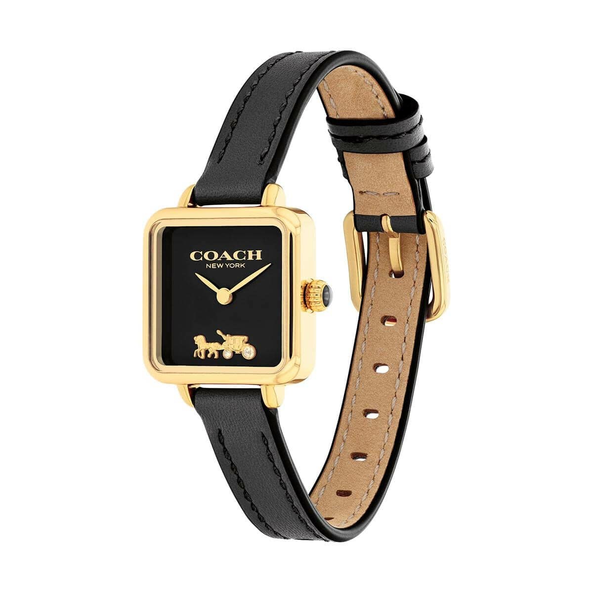 [New]square Coach COACH Cass CASS 22mm - [GP Black lacquer dial Black ...