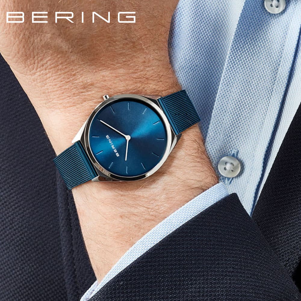 [New]Bering clock BERING Men & Ladies(Unisex) Ultra Slim Blue Silver 17039-307 Bering mens - BE ...
