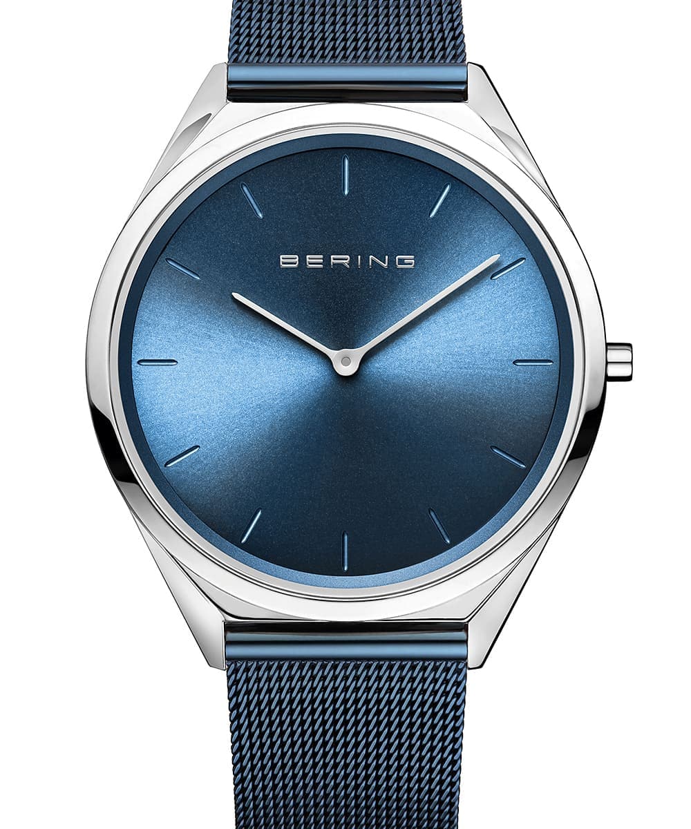 [New]Bering clock BERING Men & Ladies(Unisex) Ultra Slim Blue Silver ...