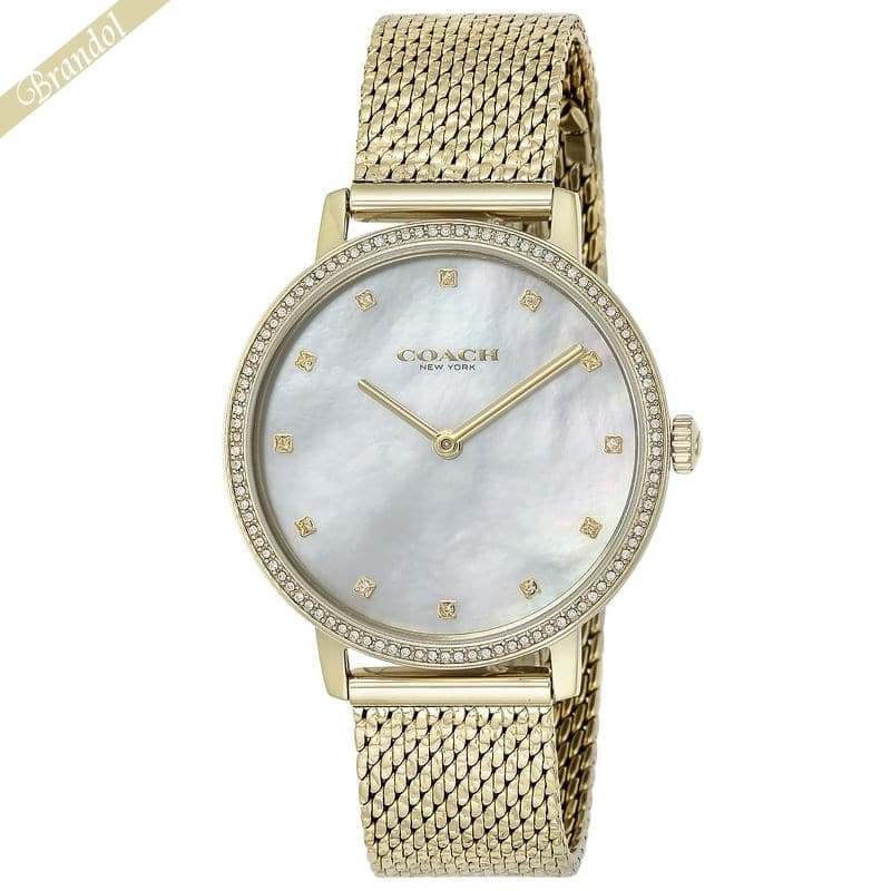 [New]Coach COACH Ladies AUDREY Audrey 35mm white pearl X Gold 14503359 ...