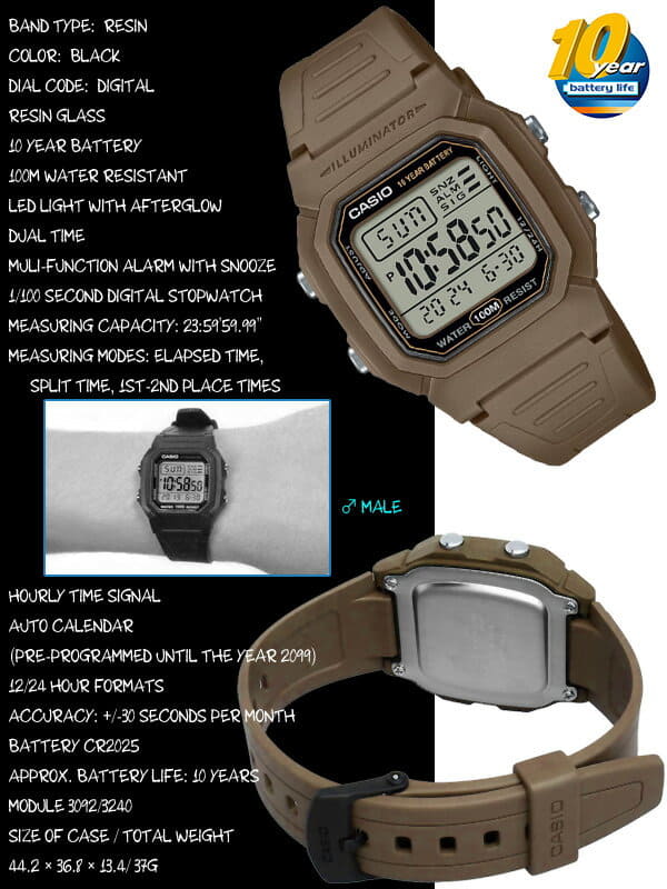 [New]CASIO W-800H-5AV BASIC DIGITAL QUARTZ Casio basic digital mens Ladies brown brown domestic ...
