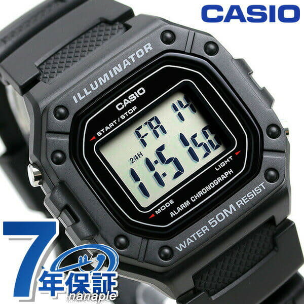 [New]Casio digital Black mens Ladies W-218H-1AVDF CASIO clock - BE ...