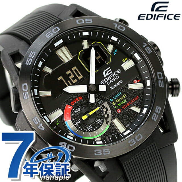 [New]edifisu EDIFICE ECB-40MP-1A racing multicolored series Bluetooth mens Casio casio Black ...