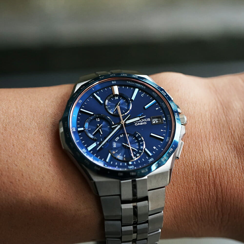[New]loan OCEANUS OCW-S5000F-2AJF mens blue Casio manta S5000 Series ...