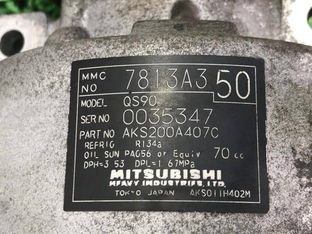 [Used]A/C Compressor MITSUBISHI Outlander 2010 DBA-CW4W 7813A401 - BE ...