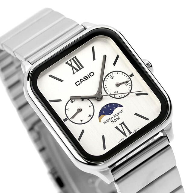 [New]Casio clock quartz battery type mens Ladies analog square moon ...