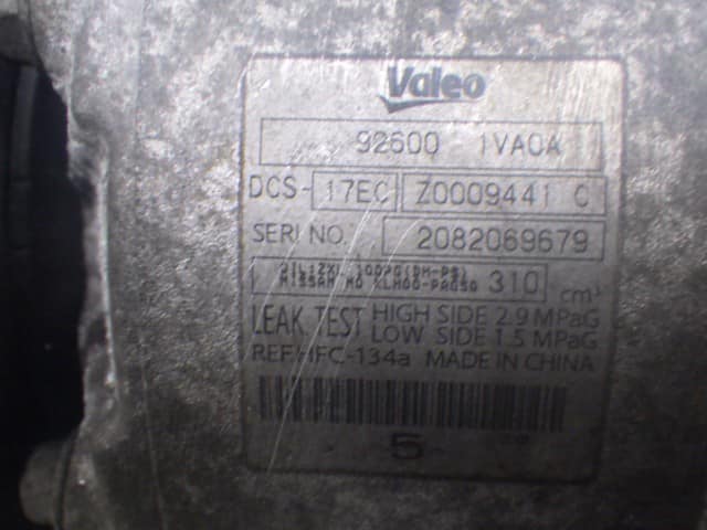 [Used]A/C Compressor NISSAN Serena 2012 DAA-HC26 926001VA0A - BE ...
