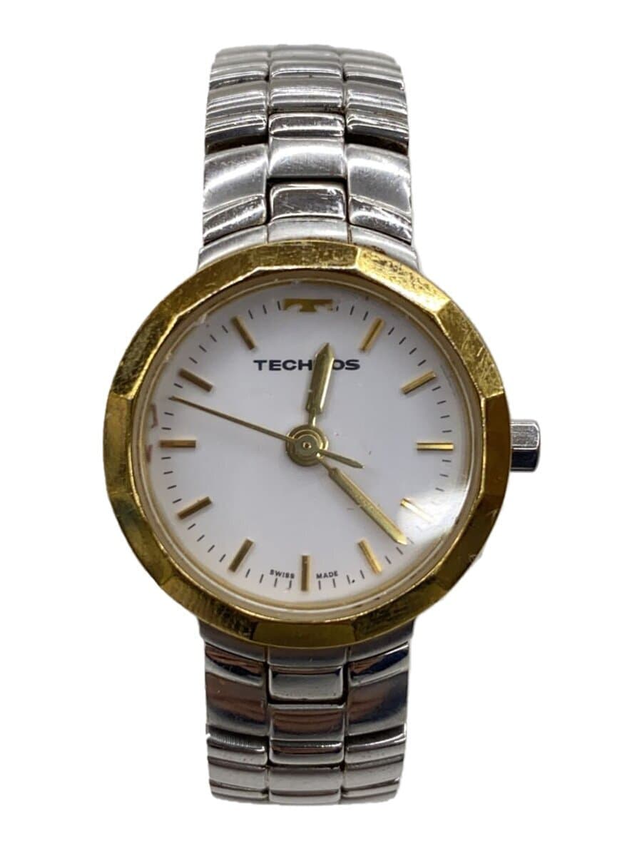 [Used]TECHNOS Quartz watch/analog/stainless steel /WHT/SLV - BE FORWARD ...