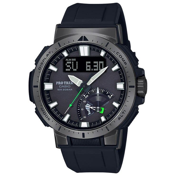 [New]Casio PRO TREK Electric wave solar triple Sensor mid size Black ...