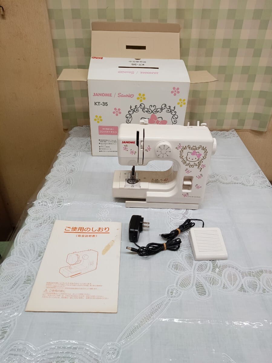 [Used]JANOME Janome Sanrio KT-35 model 525 compact sewing machine Hello ...