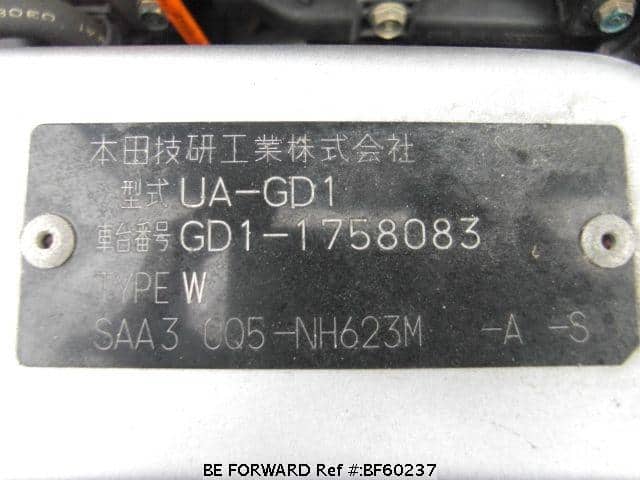 Used 2003 HONDA FIT W-F PACKAGE/UA-GD1 for Sale BF60237 - BE FORWARD