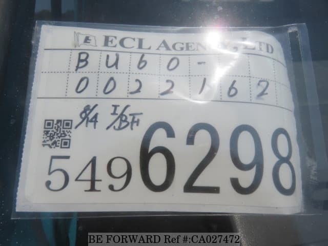 Used 1987 TOYOTA DYNA TRUCK/N-BU60 for Sale CA027472 - BE FORWARD