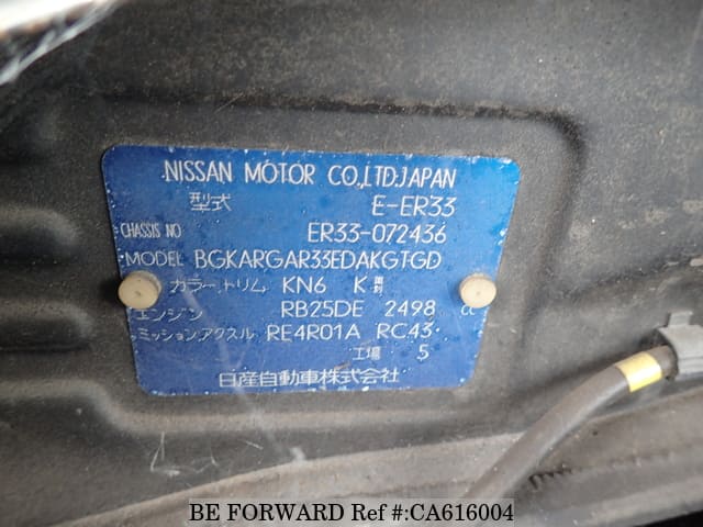 Used 1998 NISSAN SKYLINE GTS 25 TYPES/S/E-ER33 for Sale CA616004 - BE ...