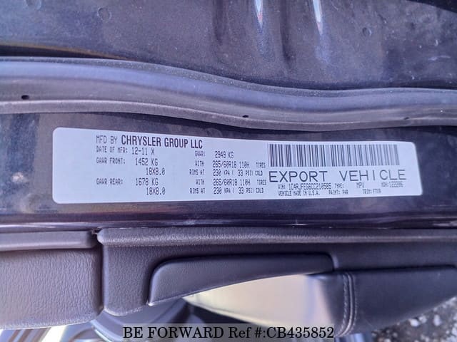 Used 2012 JEEP GRAND CHEROKEE LAREDO/ABA-WK36 for Sale CB435852 - BE ...